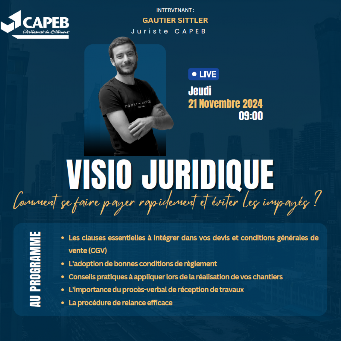 Nouveau service à votre disposition : Visio Juridique pour les adhérents de la CAPEB ・ CAPEB